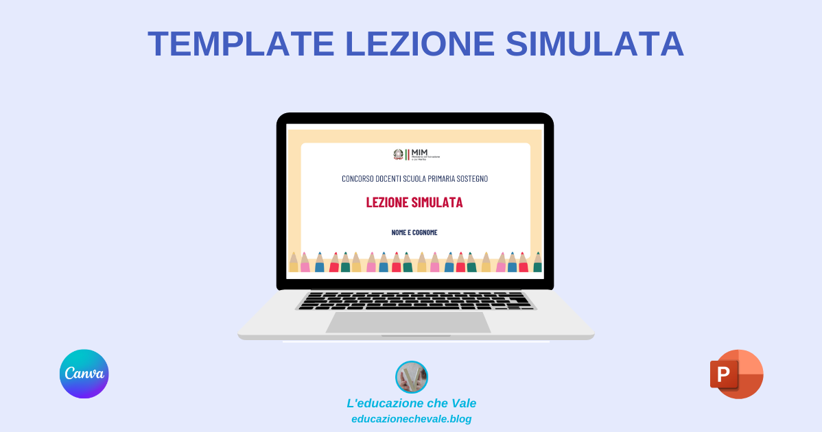 Template lezione simulata primaria sostegno | L'educazione che Vale